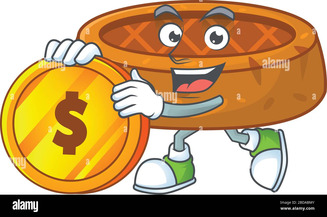 Peanut cookies rich cartoon character have big gold coin Stock Vector ...