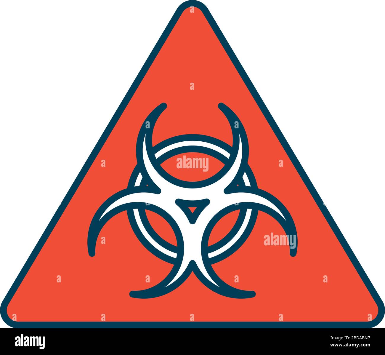 biohazard sign icon over white background, line and fill style, vector ...