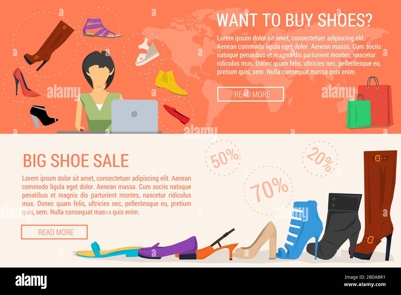 Online shoe shop Stock Vector Images - Alamy