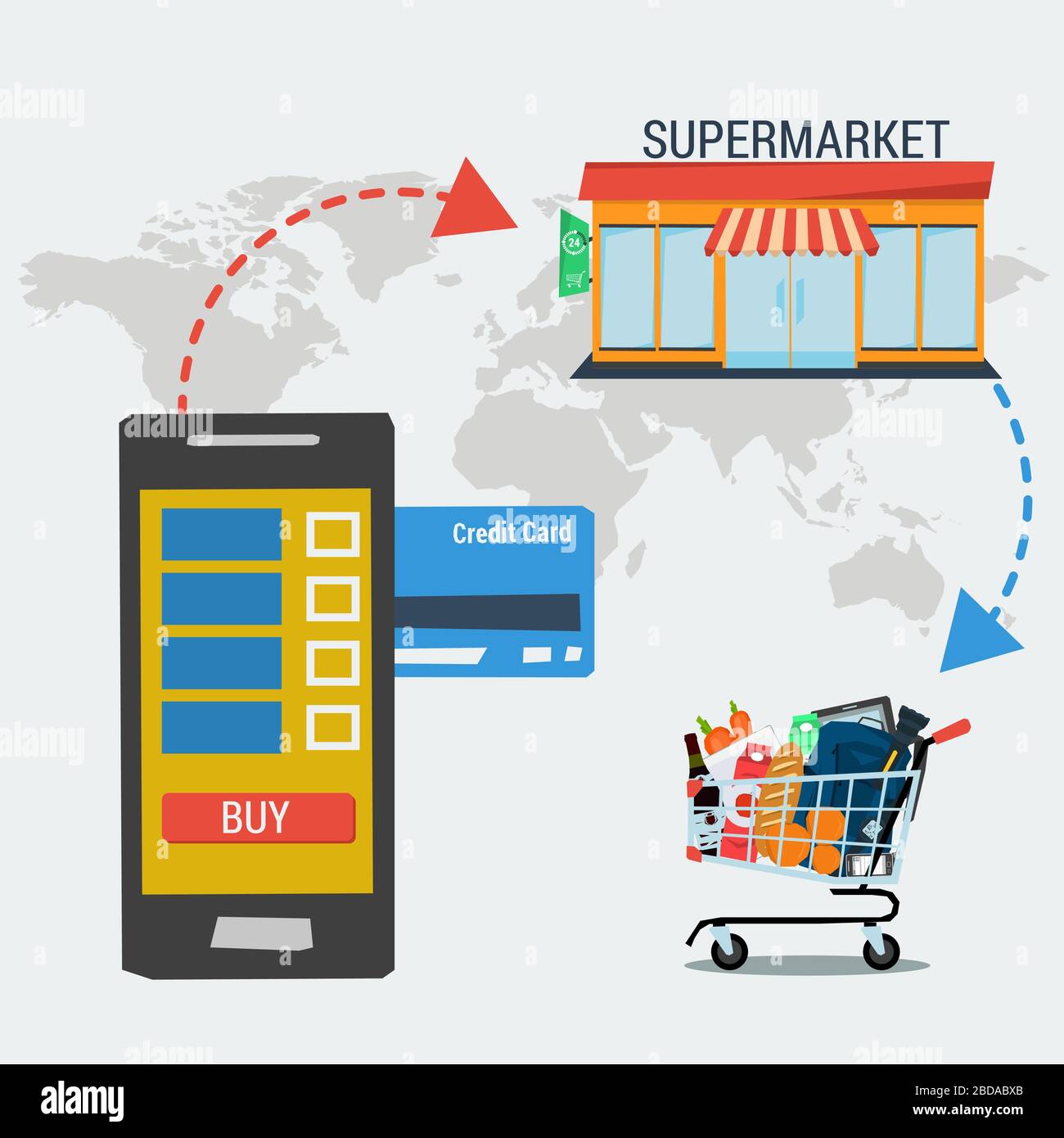 Business concept online shopping infographics hi-res stock photography ...