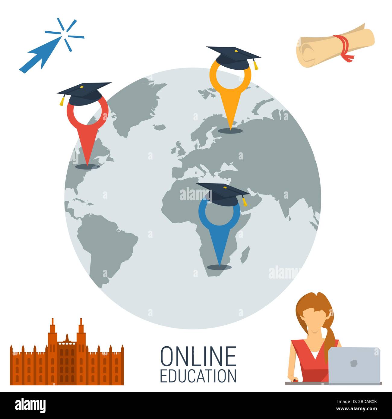 Education online concept technology Stock Vector Images - Alamy