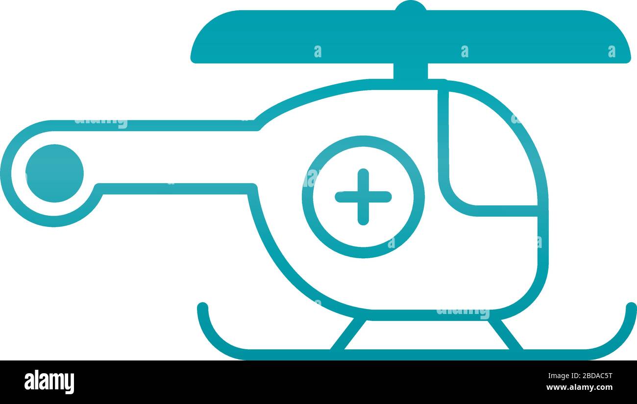 medical helicopter icon over white background, gradient style, vector ...