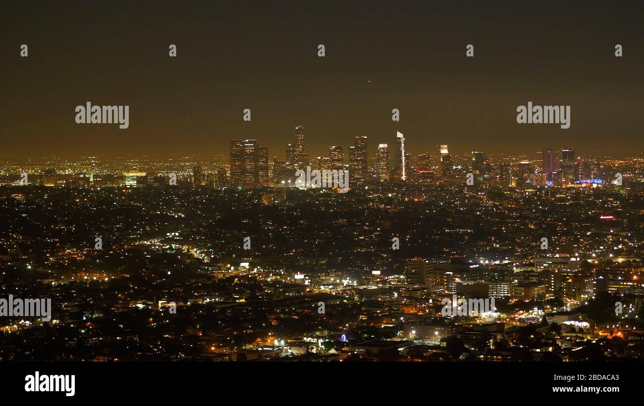 Hollywood sign sunset aerial view hi-res stock photography and images ...