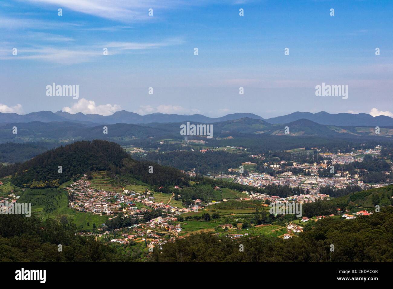 Beautiful view of Ooty Valley from Doddabetta Peak in Tamil Nadu, India ...