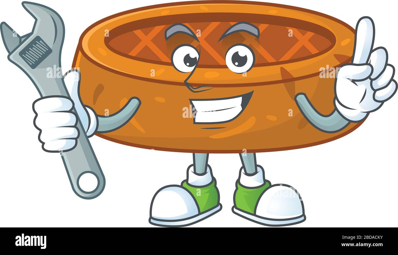 A mechanic peanut cookies mascot character fix a broken machine Stock ...