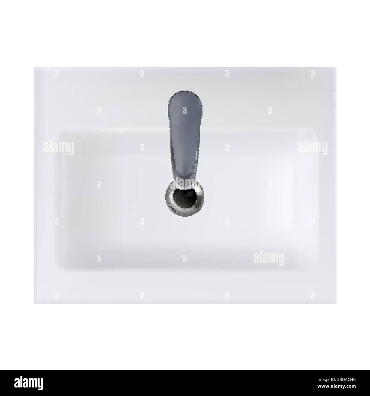 Bathroom Sink Ceramic Equipment Top View Vector Stock Vector Image ...