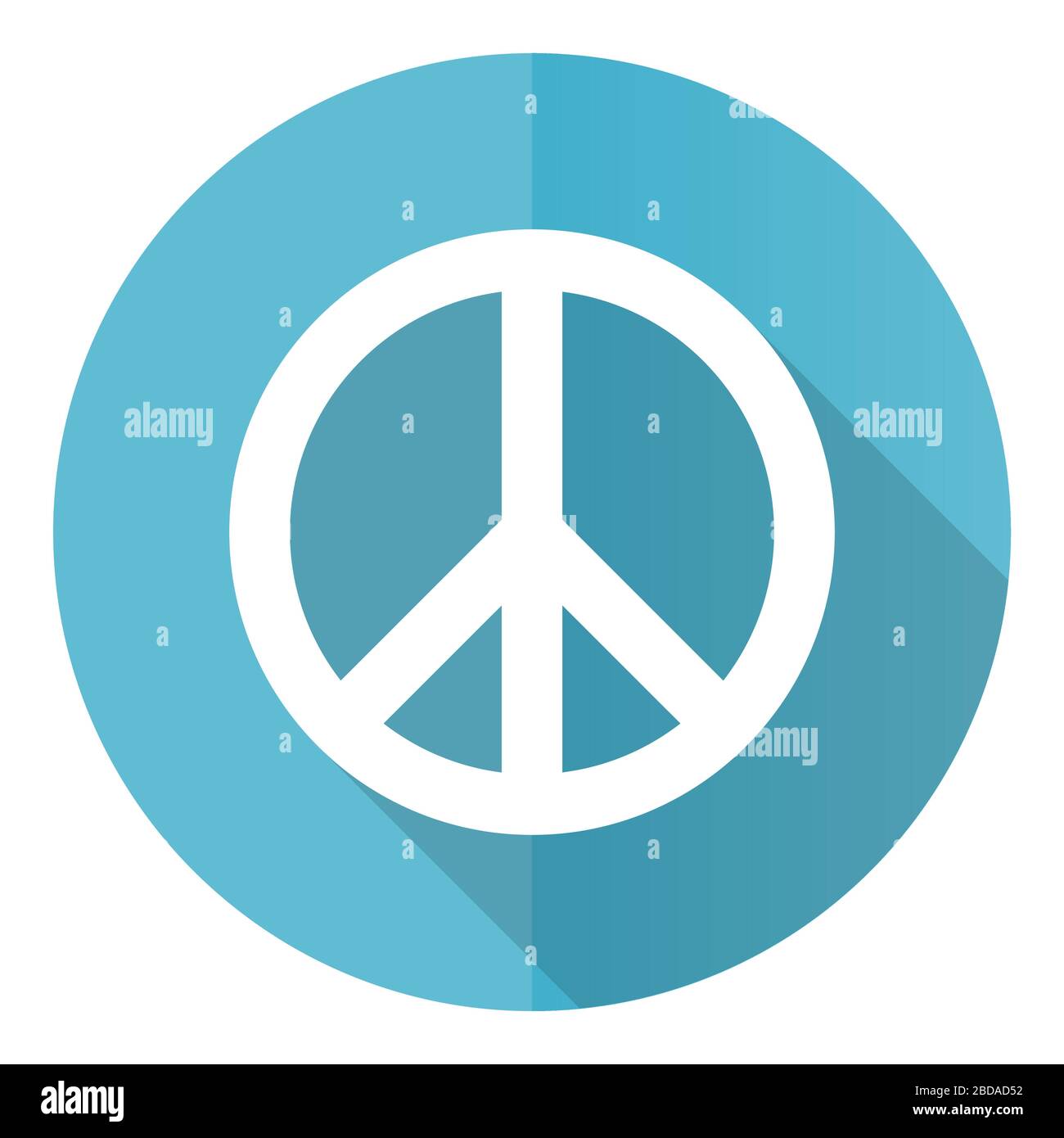 Peace blue round flat design vector icon isolated on white background ...