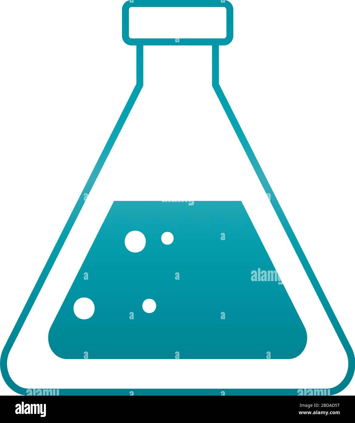 chemical conical flask over white background, gradient style, vector ...