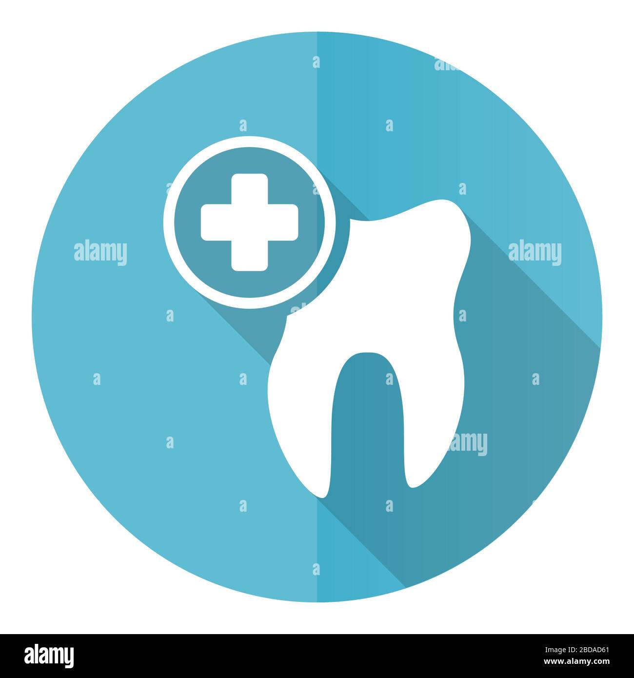 Dentist blue round flat design vector icon isolated on white background ...