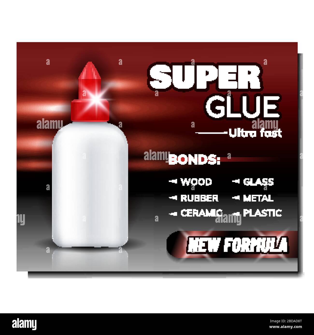 Super Glue New Formula Advertising Banner Vector Stock Vector Image ...