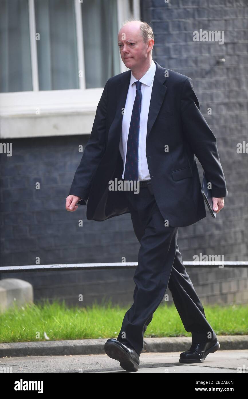 Chief Medical Officer Professor Chris Whitty arrives in Downing Street ...