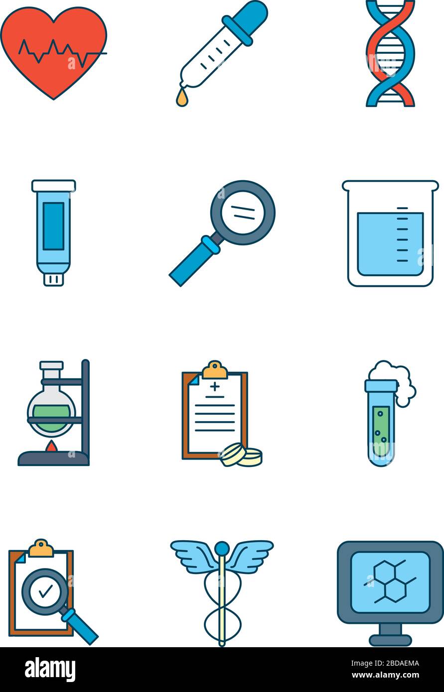 cardio heart with medical, science and investigation icon set over ...