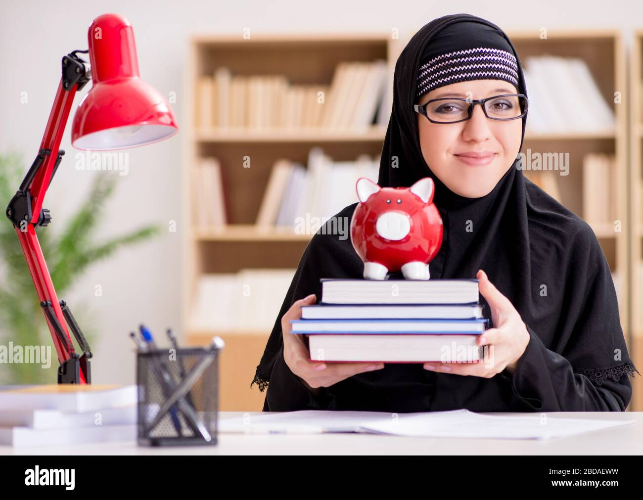 The muslim girl in hijab studying preparing for exams Stock Photo - Alamy