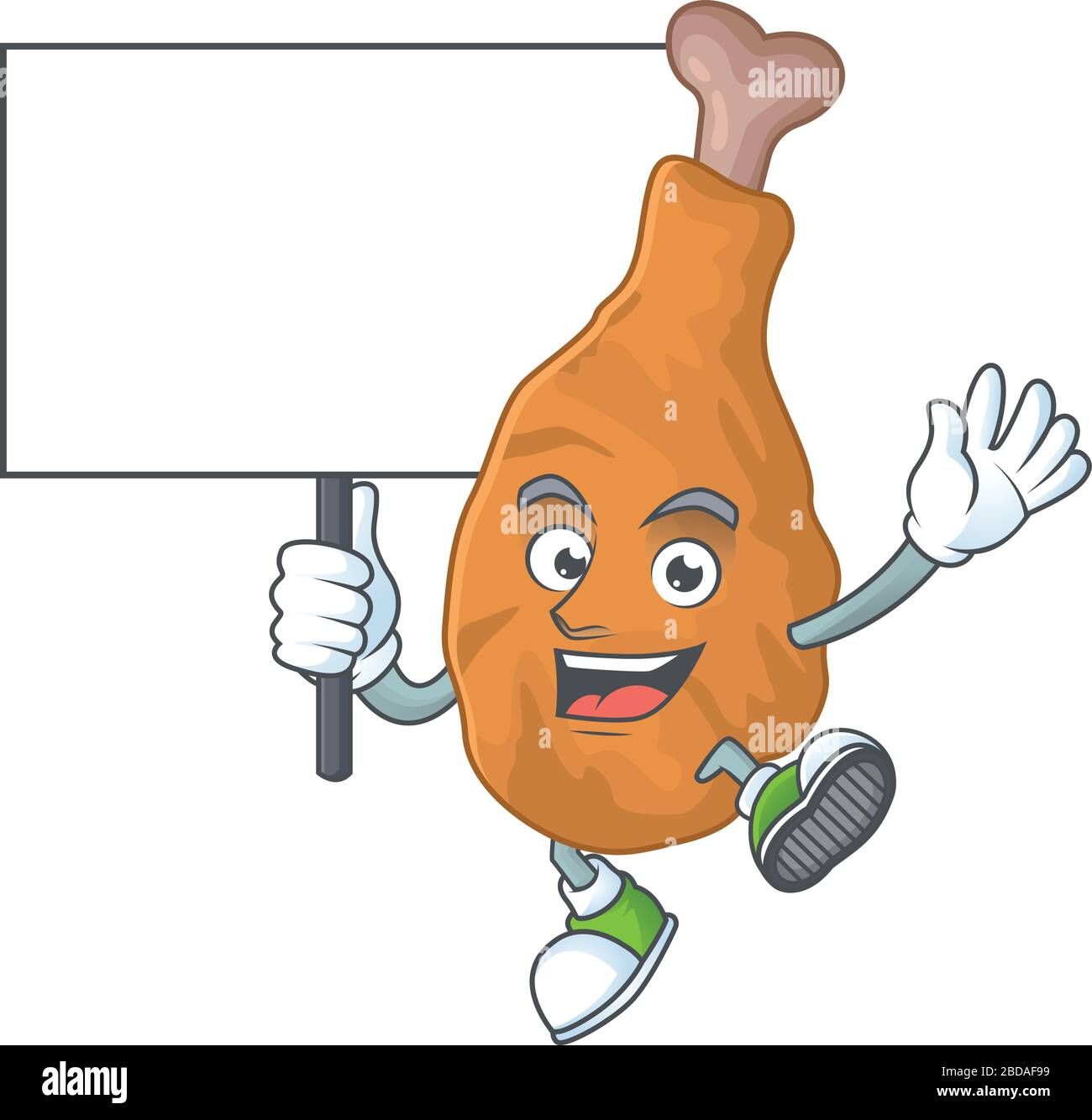 Sweet fried chicken cartoon character rise up a board Stock Vector ...