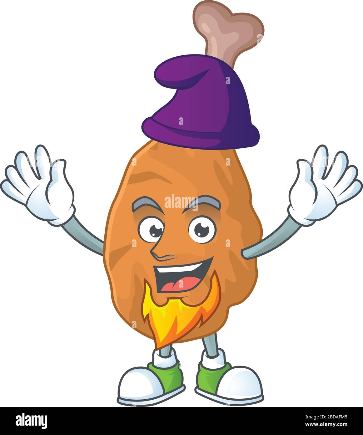 Sweet fairytale of fried chicken Elf cartoon character Stock Vector ...