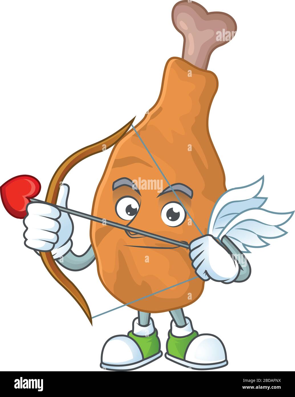 Charming picture of fried chicken Cupid mascot design concept with ...