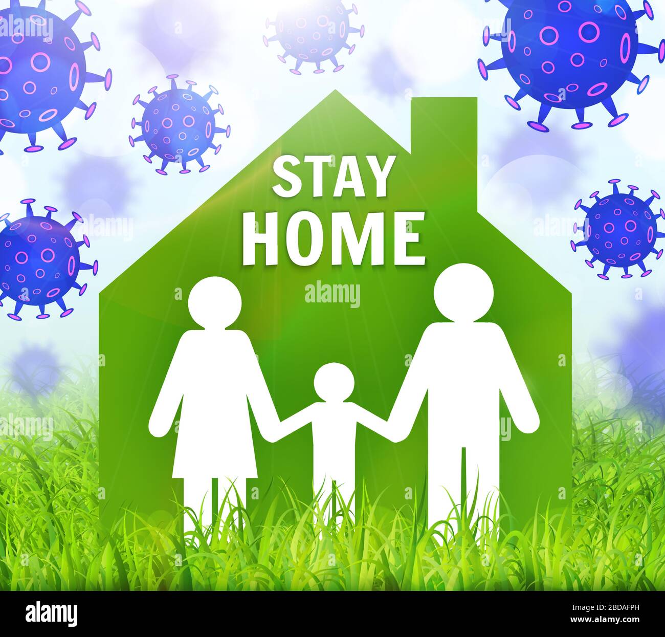 Stay safe, stay inside home. Save planet from COVID-19 coronavirus ...
