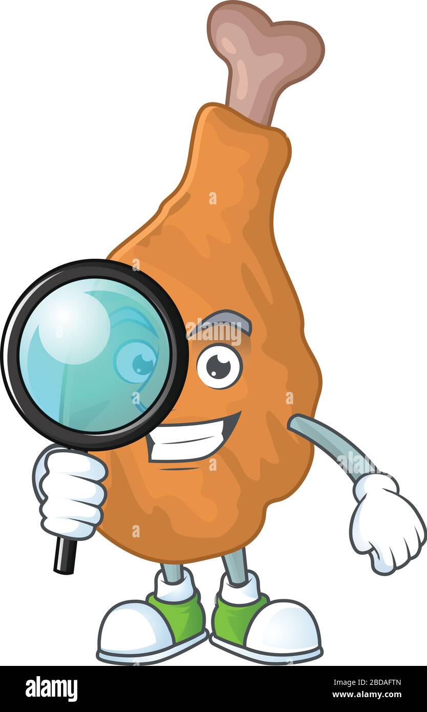 Smart Detective of fried chicken cartoon character design concept Stock ...