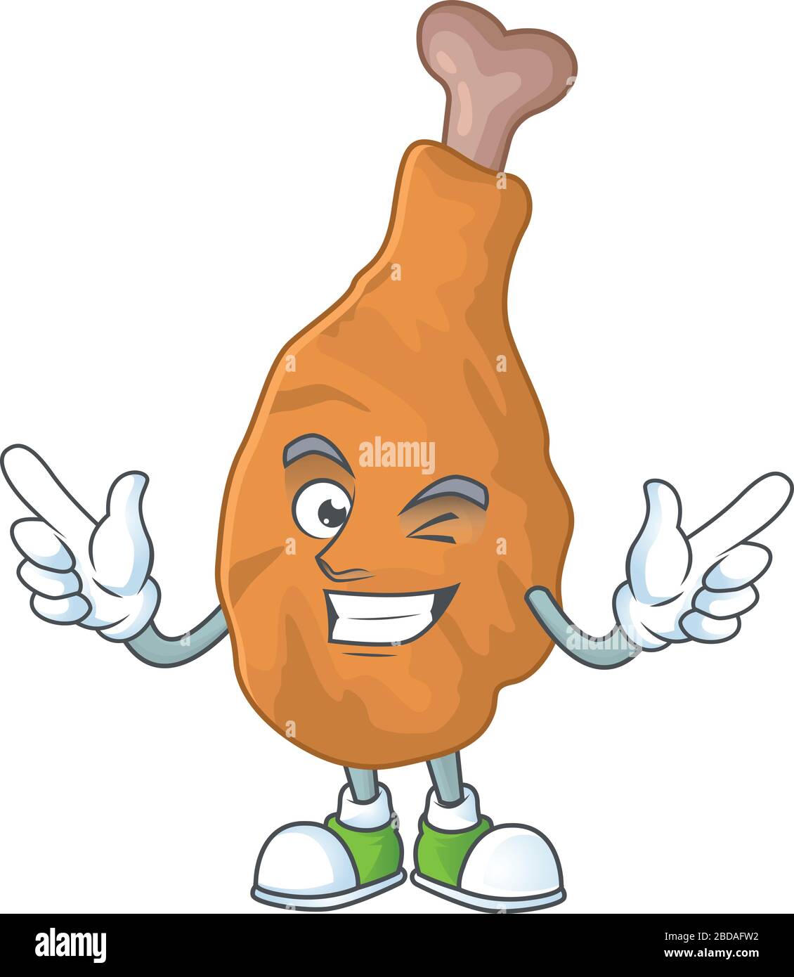 Cartoon character design concept of fried chicken cartoon design style ...