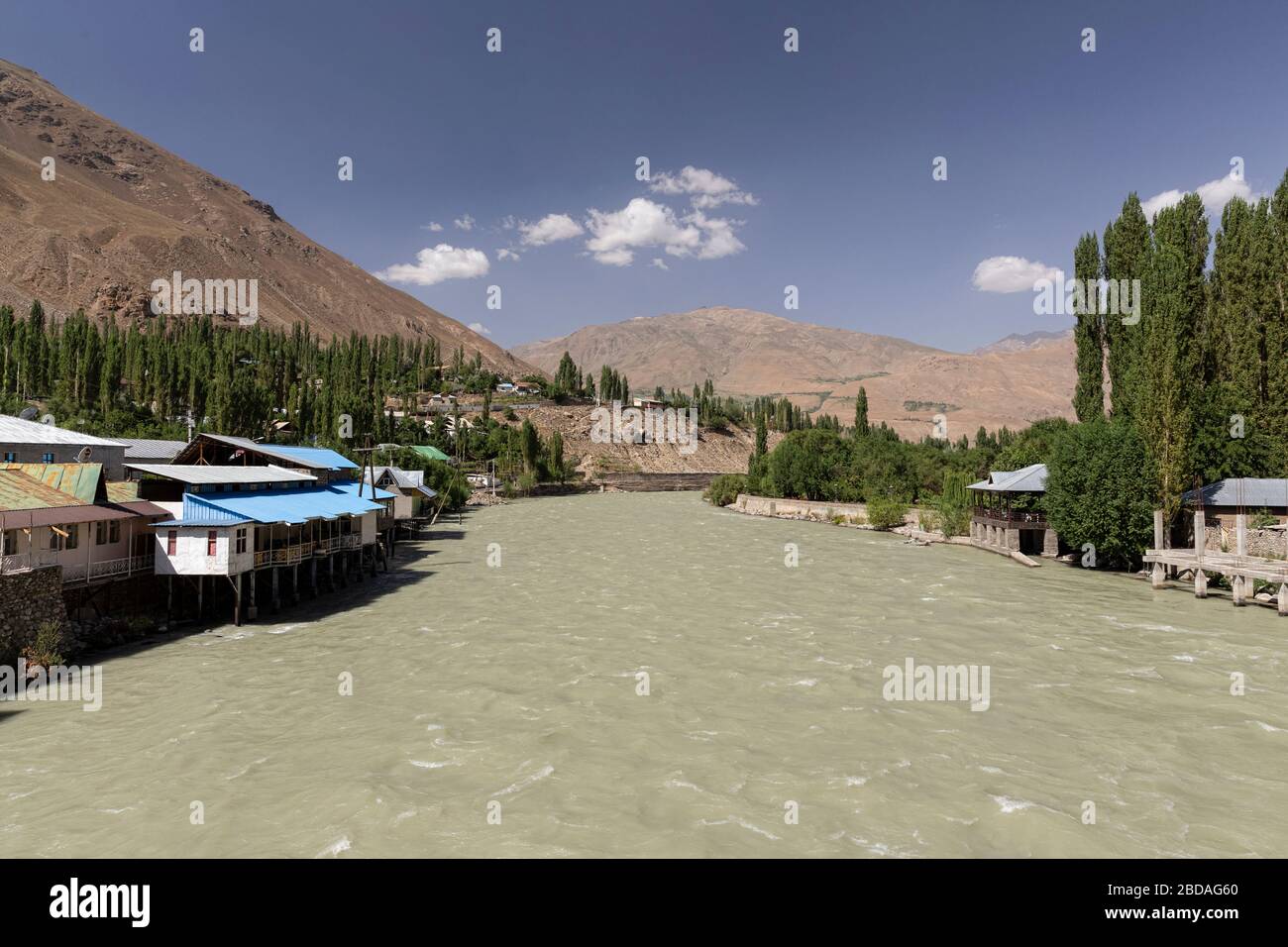 Gunt River in Khorog, the capital of Shughnon District in Gorno ...