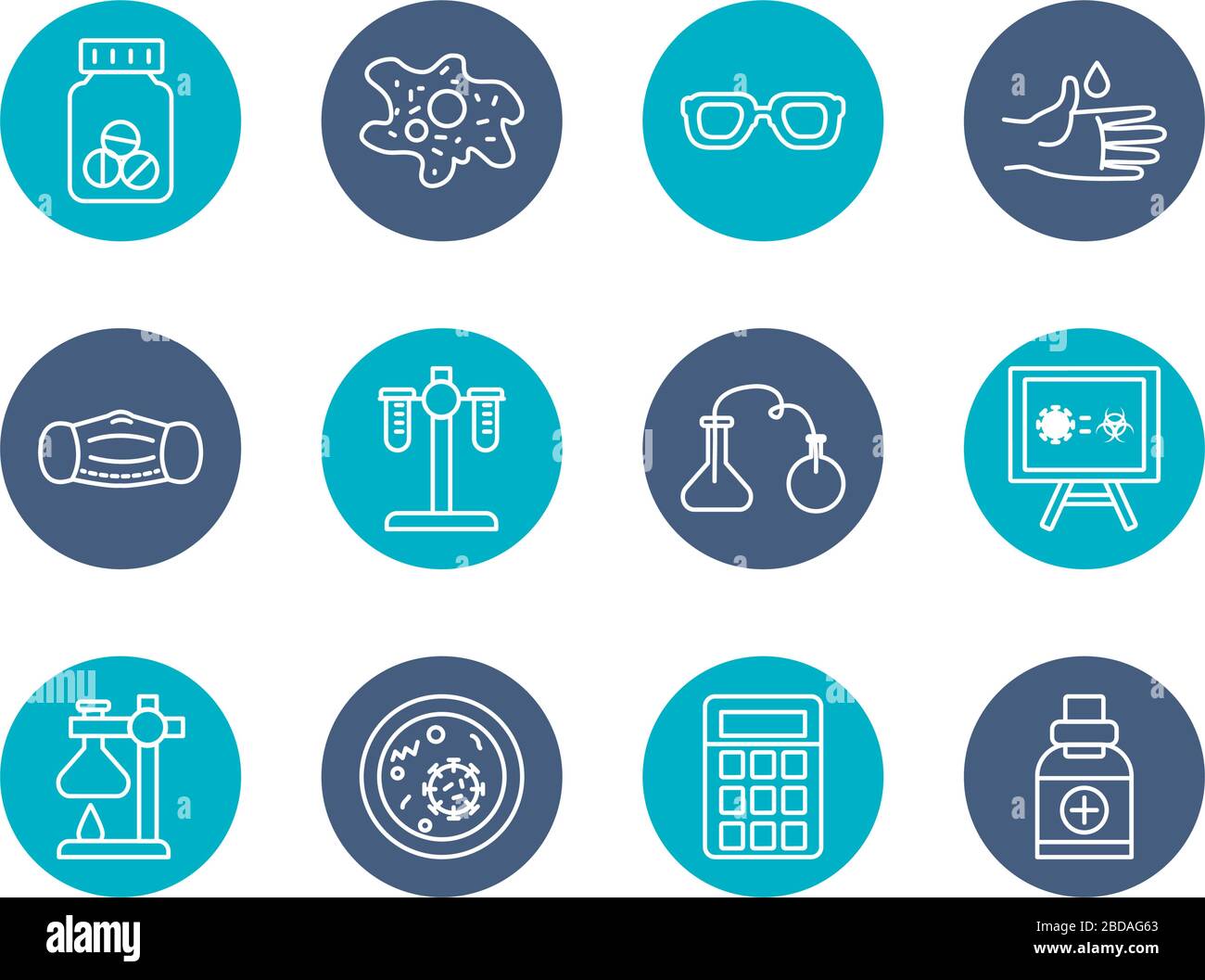 biology cell with science, medication and investigation icon set over ...