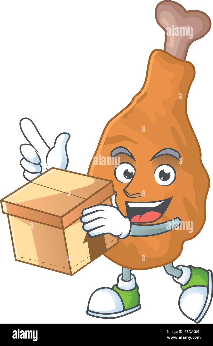 Fried chicken cartoon design style having gift box Stock Vector Image ...
