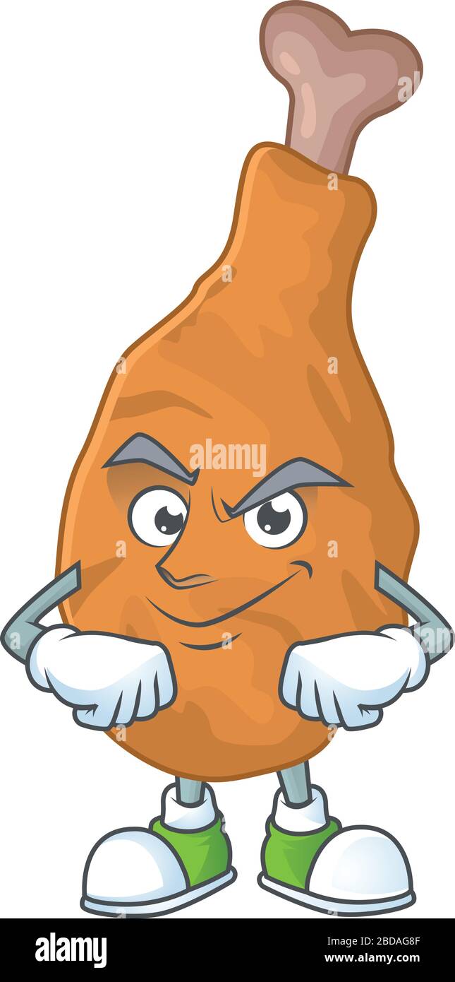 Fried chicken mascot design style with grinning face Stock Vector Image ...