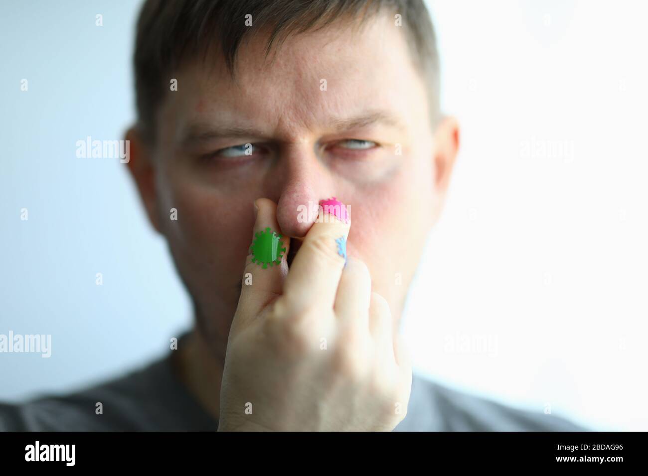 Transmission of cells on face Stock Photo - Alamy