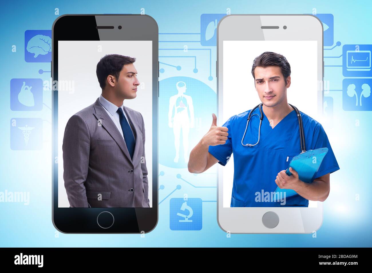 Telemedicine concept with doctor examining Stock Photo - Alamy