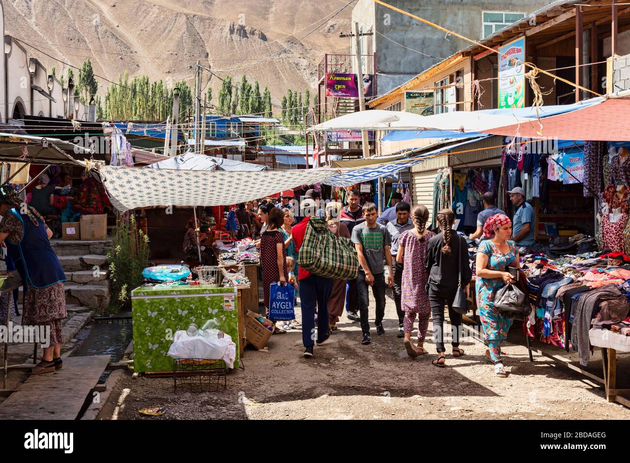 Khorog Central Market, the capital of Shughnon District in Gorno ...