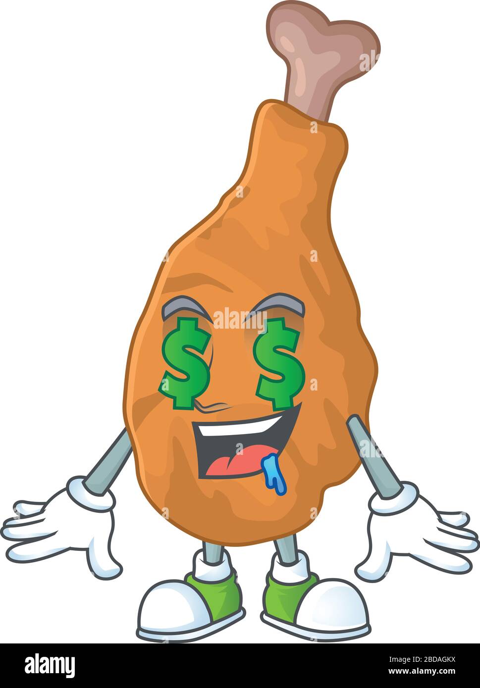 mascot character style of rich fried chicken with money eyes Stock ...