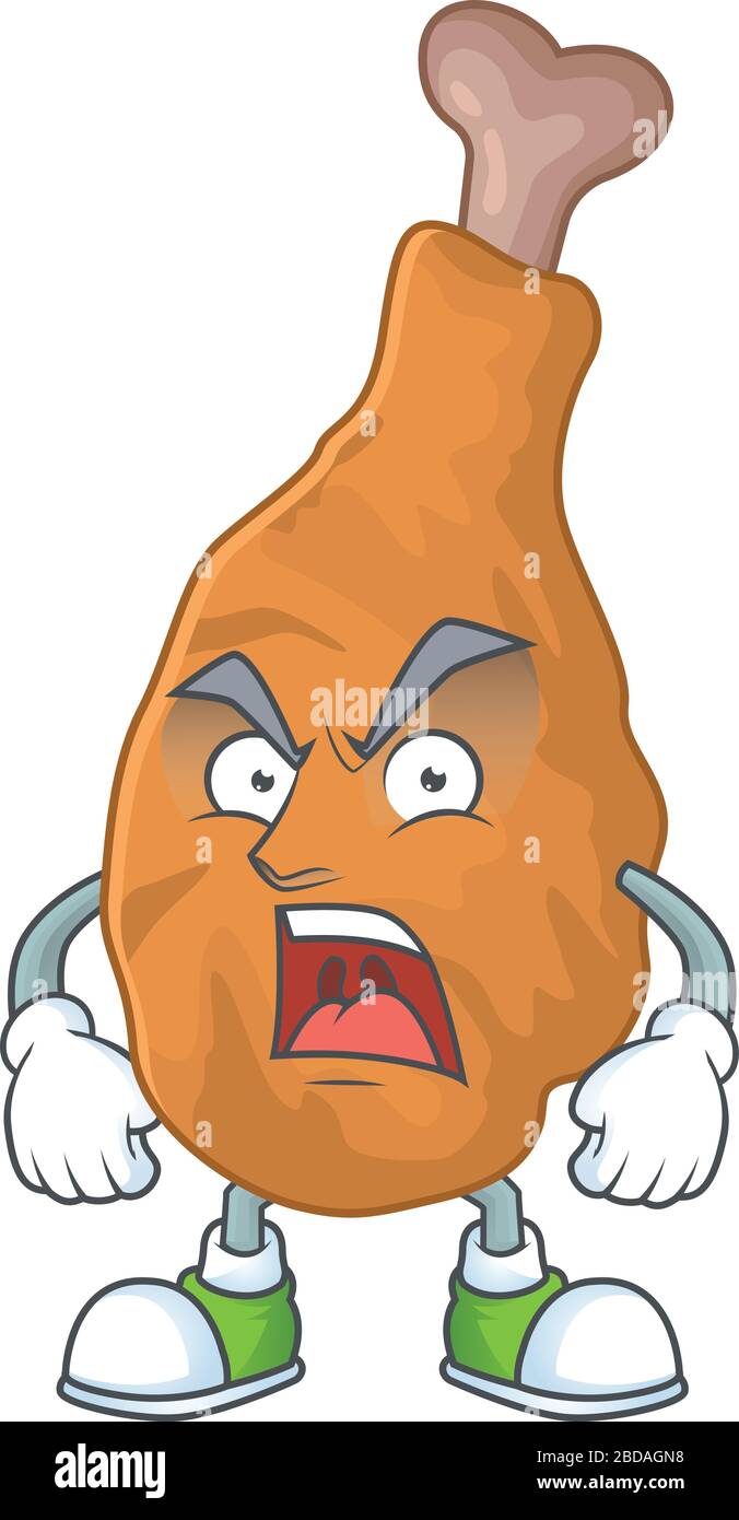 Fried chicken cartoon character design with mad face Stock Vector Image ...