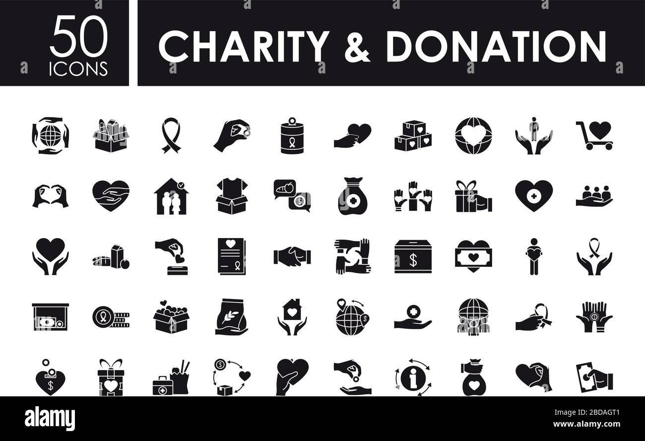 Vector Donation Icon Set Donation Charity Logo Sets Collection