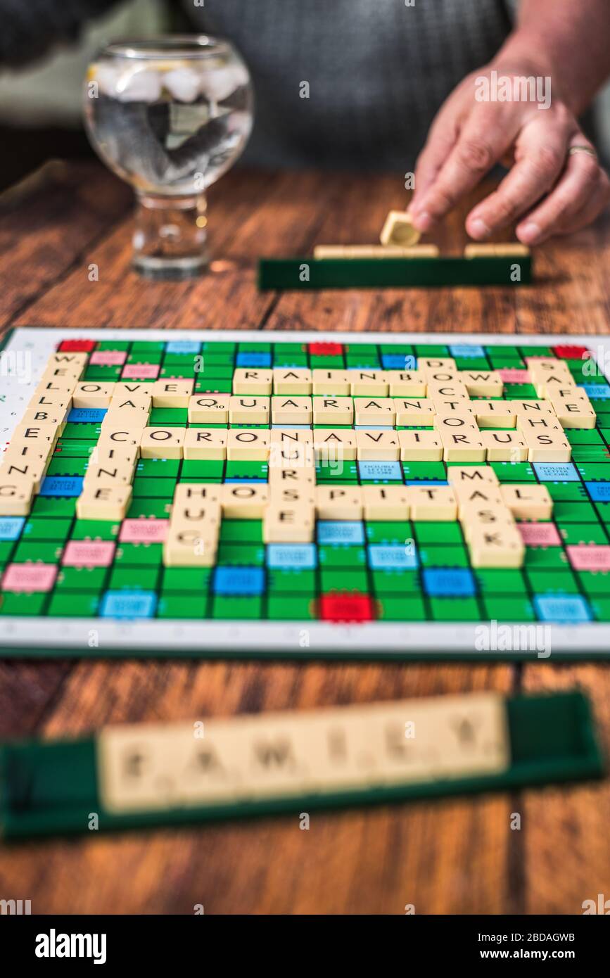 Corona Virus & NHS themed game of scrabble Stock Photo - Alamy