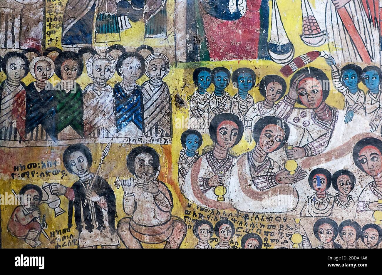 Fresco in the orthodox church Abreha wa Atsbaha, Gheralta region ...