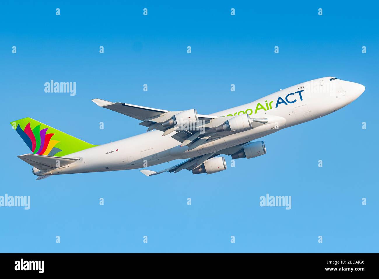 Frankfurt, Germany - April 7, 2020: Cargo Air ACT Boeing 747-400F ...