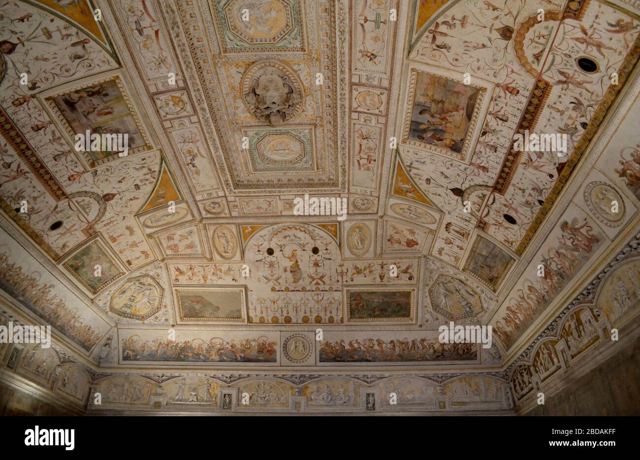 St Angelo castle ceiling paintings Stock Photo - Alamy