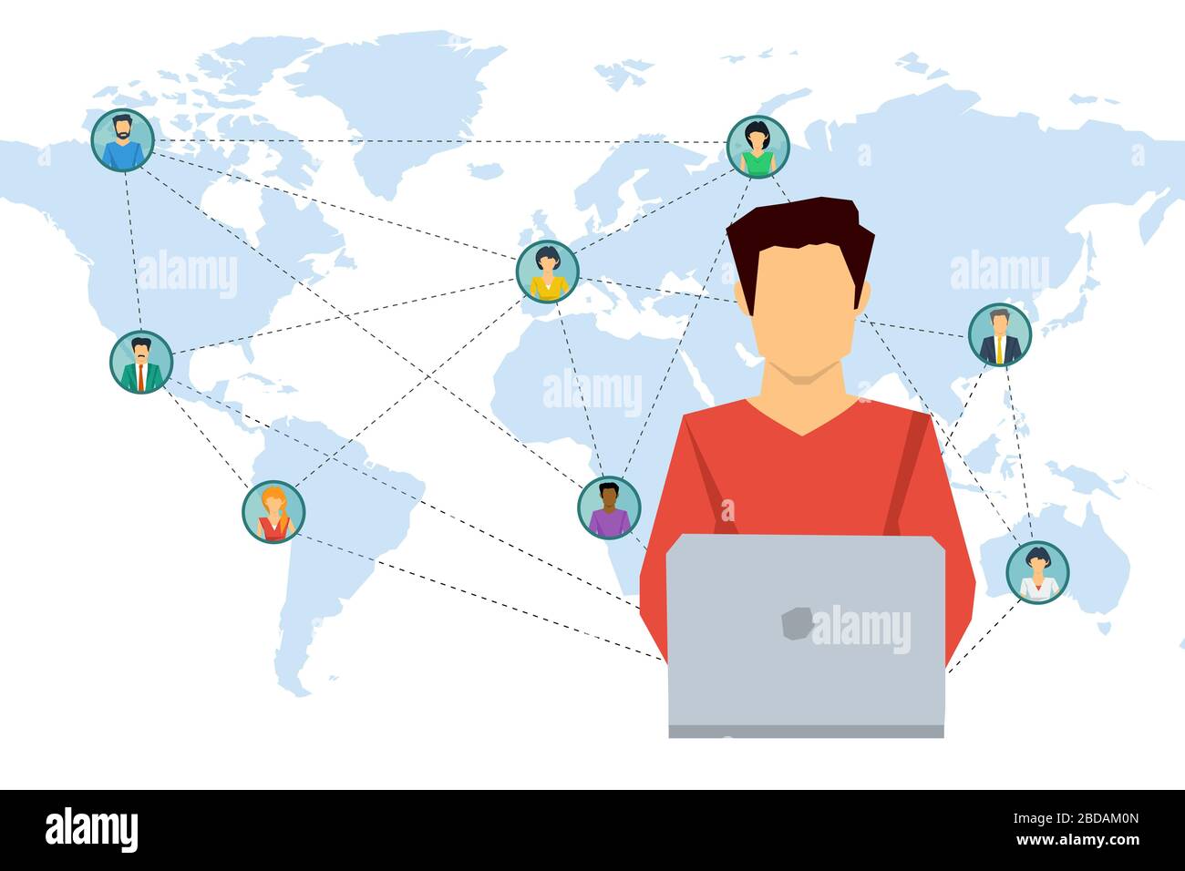 Global social network Stock Vector Images - Alamy