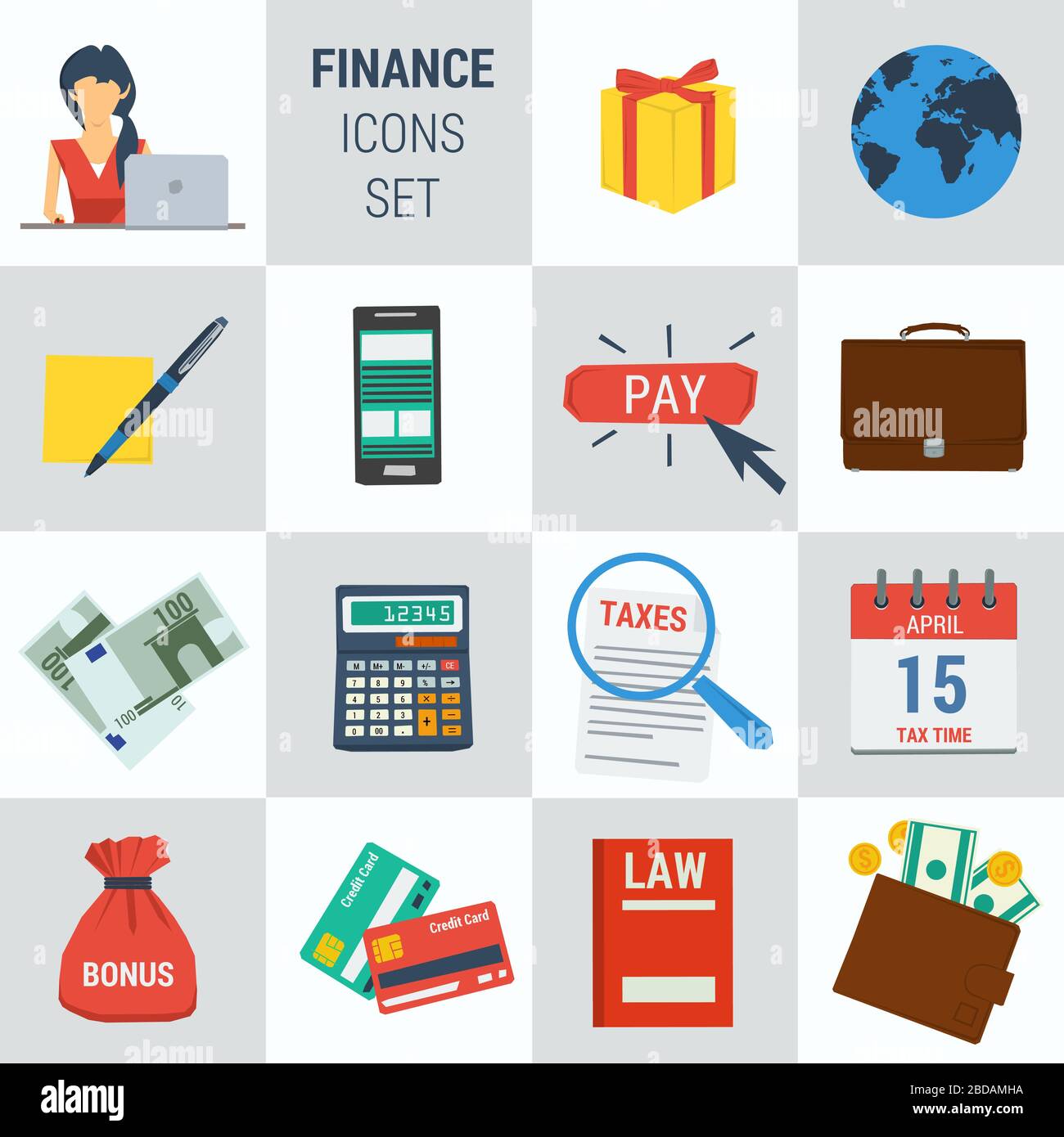 Accounting book calculator money Stock Vector Images - Alamy