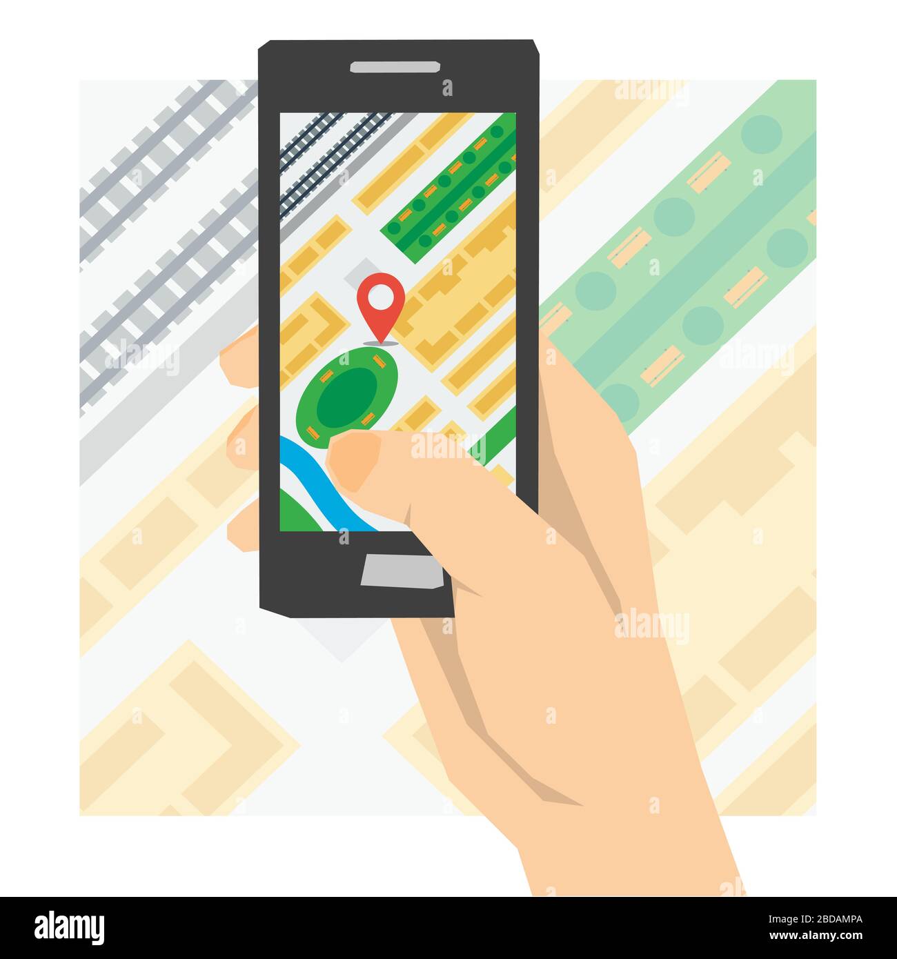 Mobile navigation concept - hand Stock Vector Image & Art - Alamy