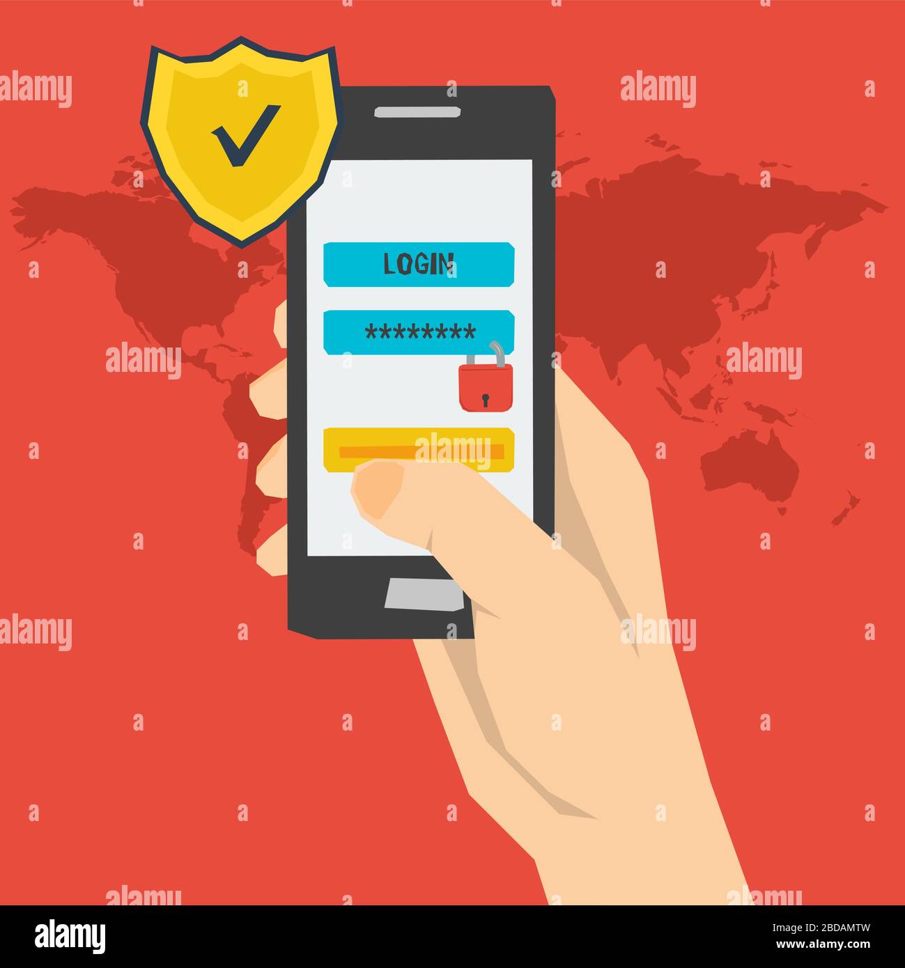 Illustration of mobile payment using password Stock Vector Image & Art ...