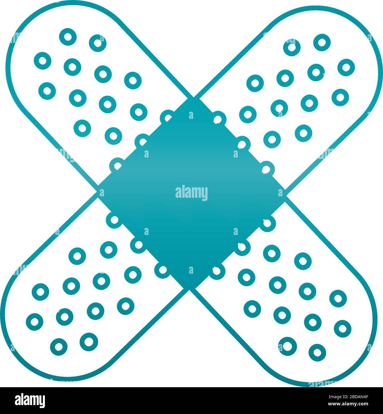 aid bands crossed icon over white background, gradient style, vector ...