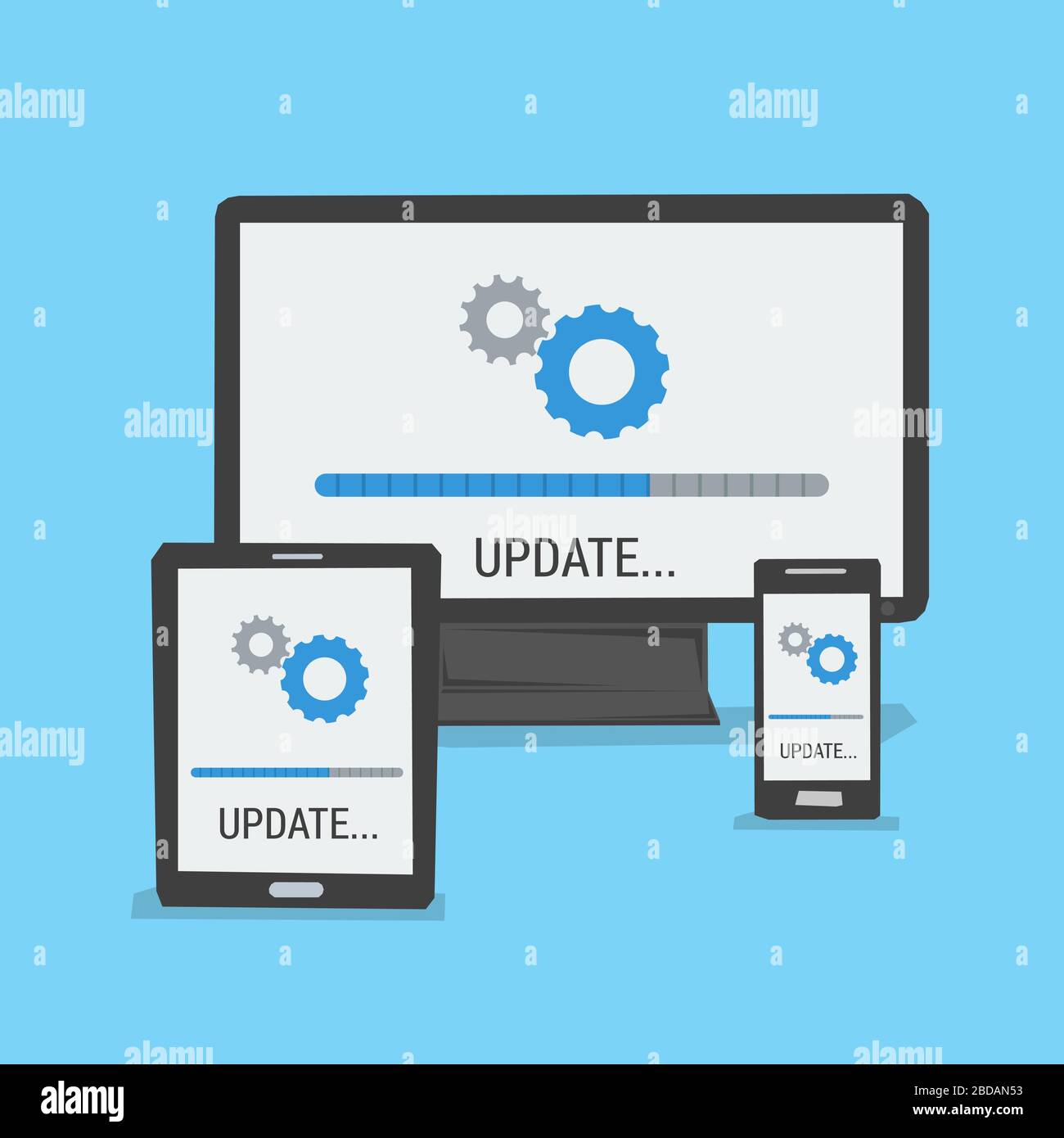 Update computer software online Stock Vector Images - Alamy