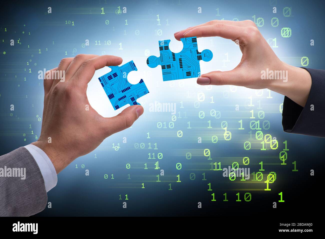 The digital transformation concept with jigsaw puzzle Stock Photo - Alamy