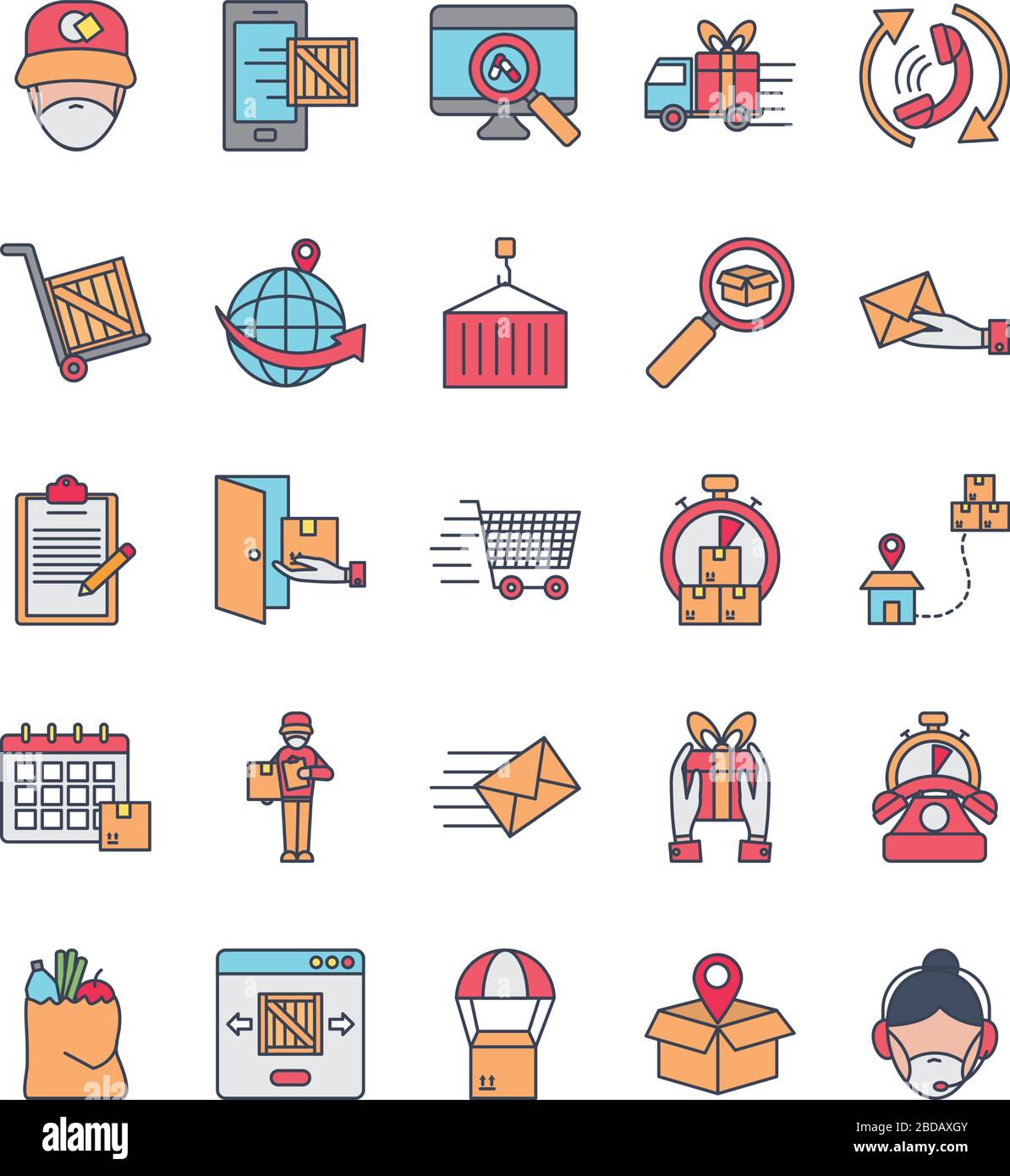 technology devices and fast delivery icon set over white background ...