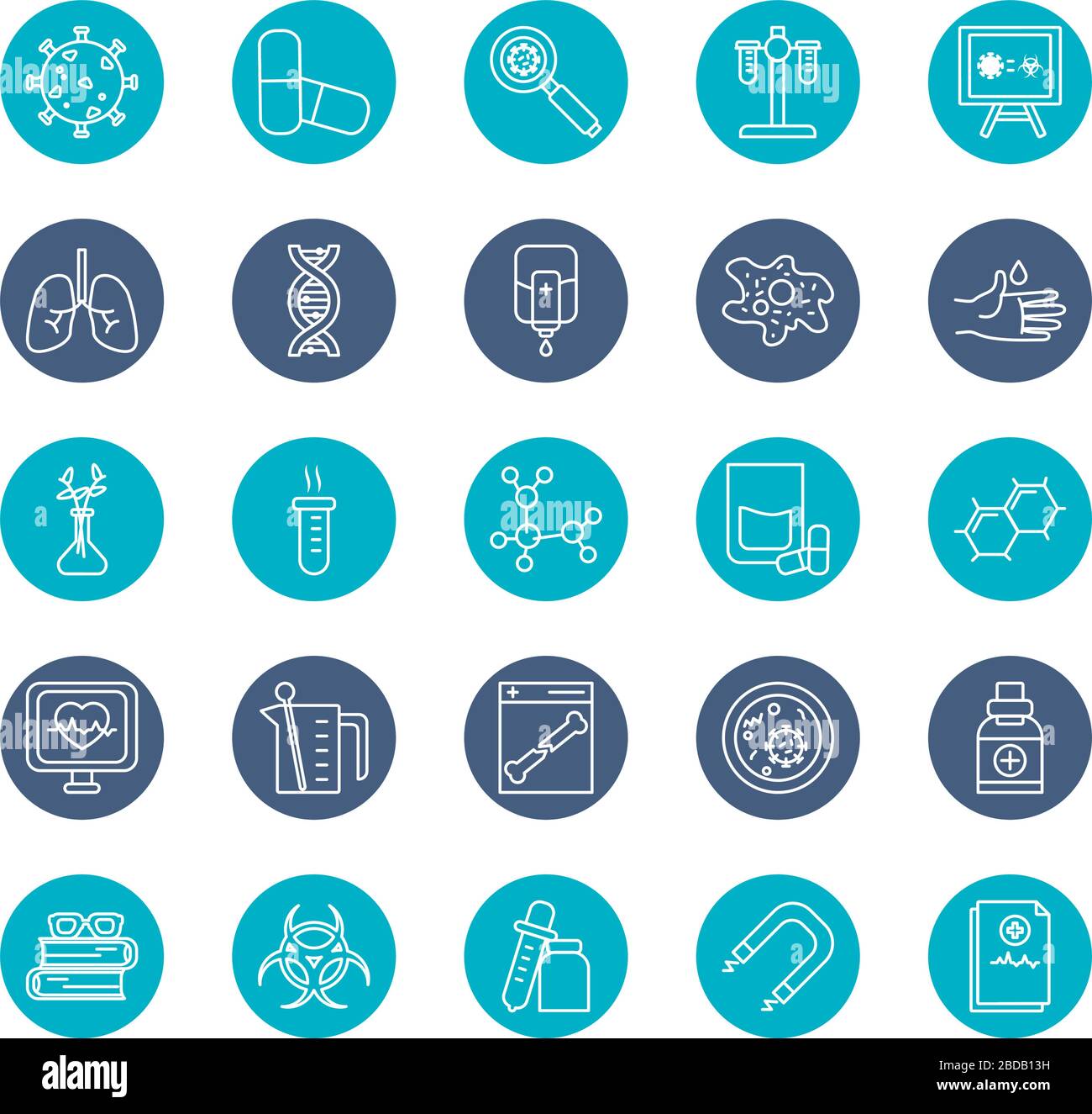 science and investigation icon set over white background, block style, vector illustration Stock ...