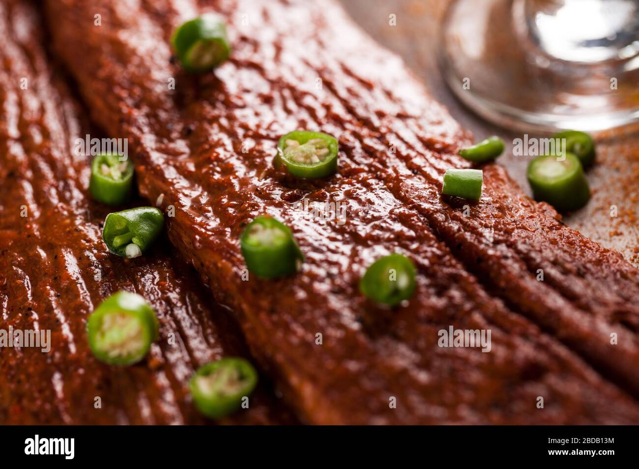uncooked marinated meat and steak Stock Photo - Alamy