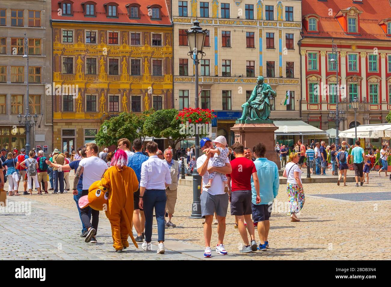 Wroclaw, Poland - June 21, 2019: Old Town Rynek Market Square with ...