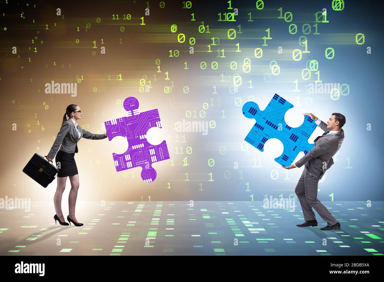 The digital transformation concept with jigsaw puzzle Stock Photo - Alamy