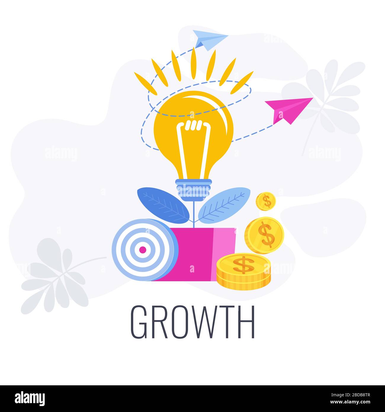 Growth infographics pictogram. Financial performance indicators of ...